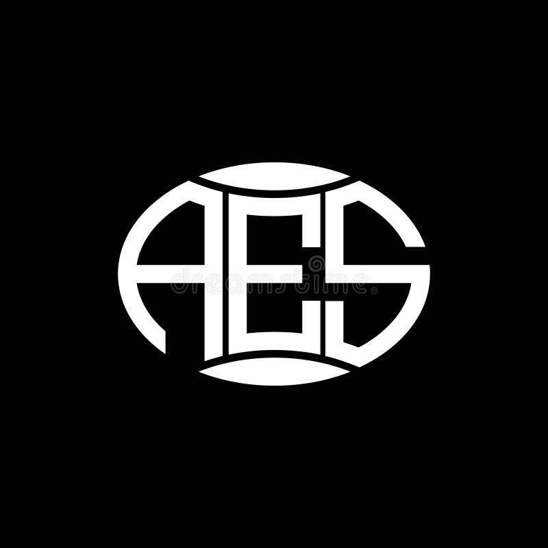 AES Abstract Monogram Circle Logo Design on Black Background. AES ...