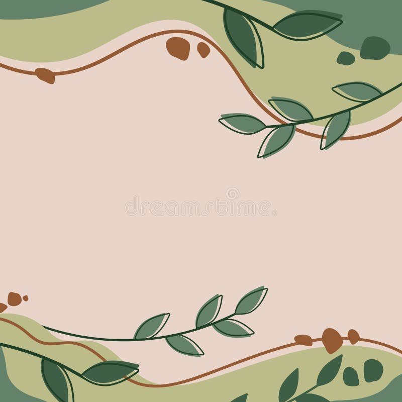 Aesthetic Abstract Shape with Leaf Elements for Square Social Media ...