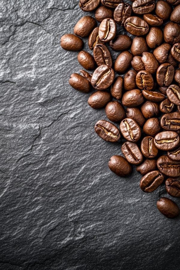 Aesthetic Arrangement of Coffee Beans on a Beautiful Grey Slate ...