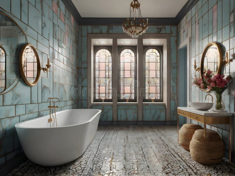 Aesthetic bathroom stock photo. Image of contemporary - 373586572