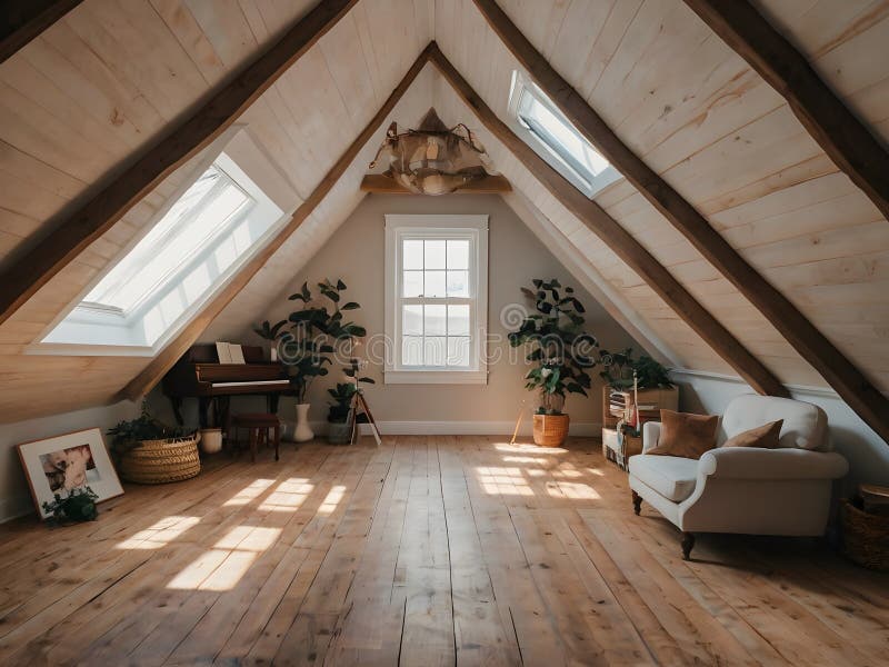 Aesthetic and Elegant Attic Stock Illustration - Illustration of ...