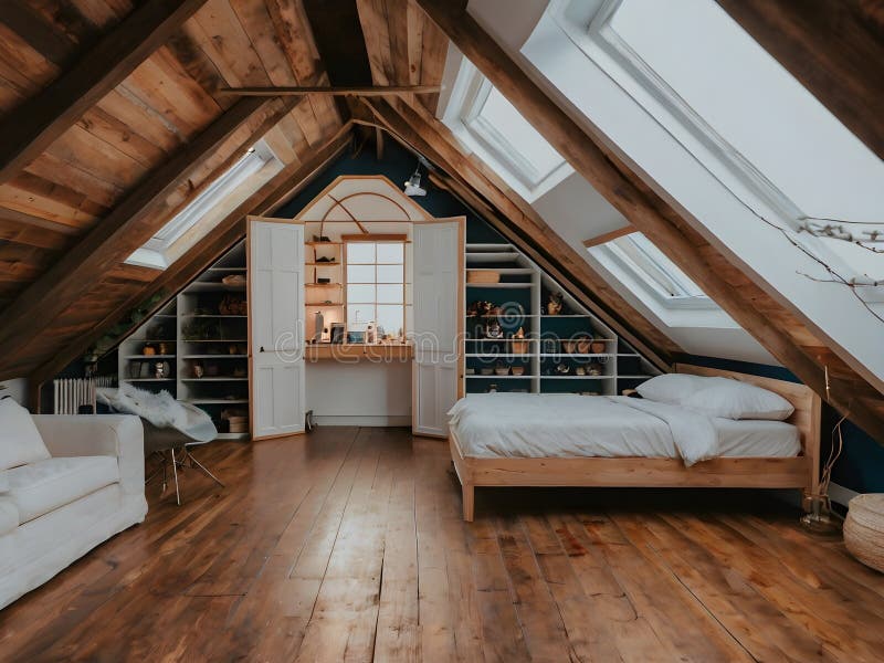 Aesthetic and Elegant Attic Stock Illustration - Illustration of ...