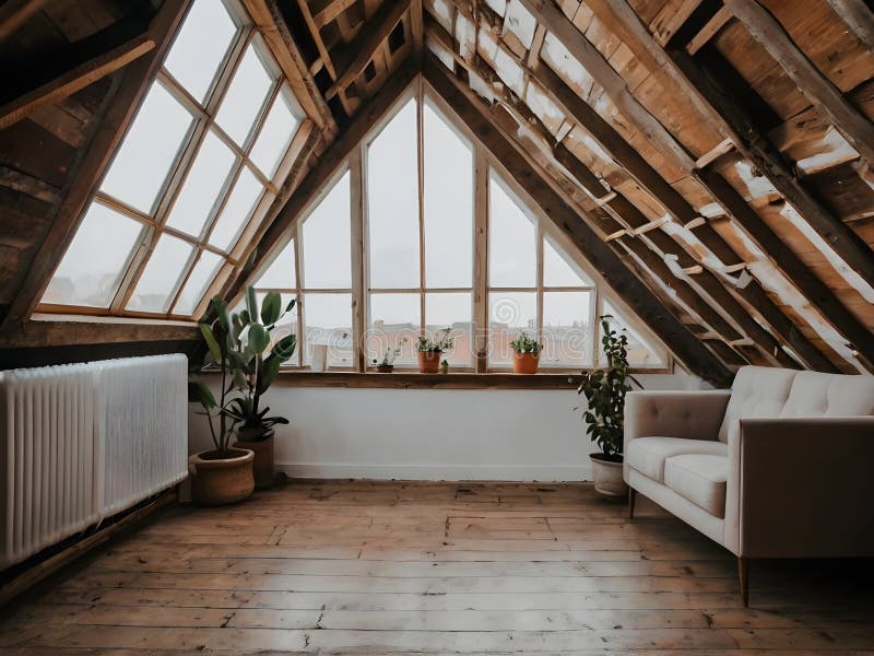 Aesthetic and Elegant Attic Stock Illustration - Illustration of ...