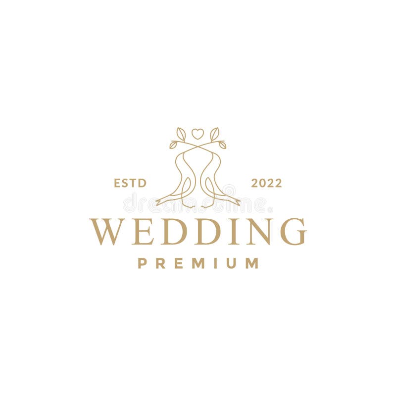 Aesthetic Birds Wedding Logo Design Stock Vector - Illustration of ...