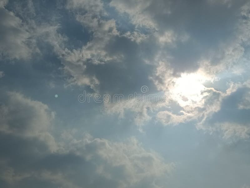 Aesthetic Blue Sky with Bright Sunshine Stock Image - Image of cloud ...