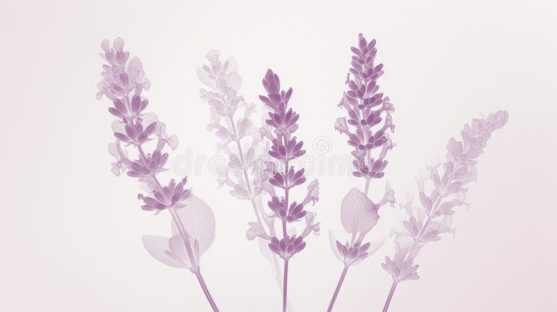 Aesthetic Botanical X-ray of Lavender. Harmonious Forms. Minimalism ...