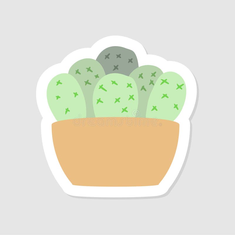 Aesthetic Cactus Sticker Design Stock Vector - Illustration of icon ...