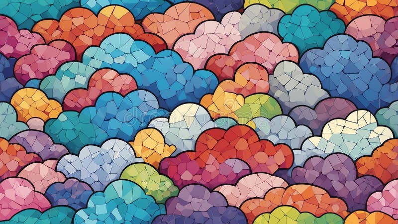 Aesthetic Cloud Mosaic of Different Colors Ai Generated Stock ...