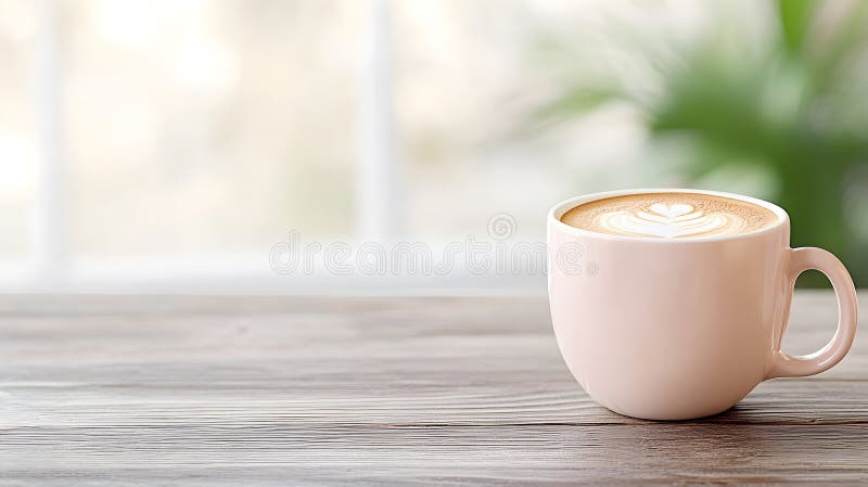 Aesthetic Coffee Composition with a Smooth Cappuccino in a Neutral ...