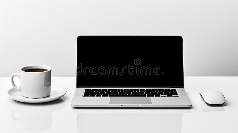 Aesthetic coffee computer stock illustration. Illustration of work ...