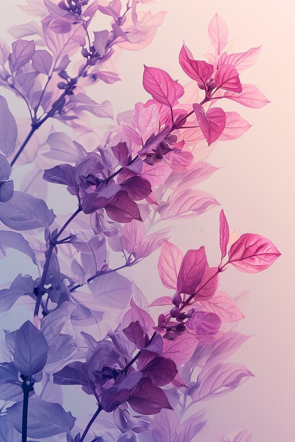 Aesthetic Composition Featuring Soft Gradient Leaves Transitioning from ...