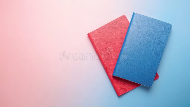 Aesthetic Composition of Two Stylish Notebooks, One Red and One Blue ...