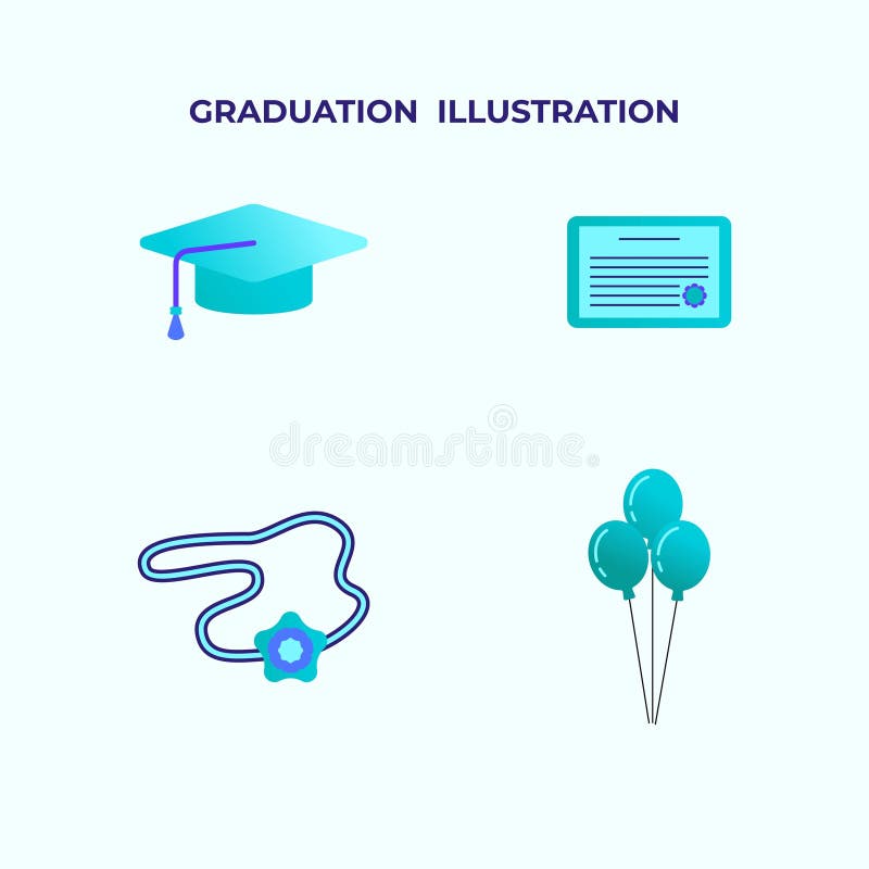 Aesthetic Cyan Gradient Graduation Vector, Suitable for Invitations ...