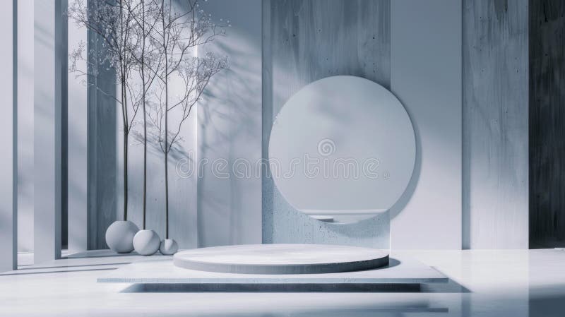 Aesthetic Display Stage Design with a Minimalist Background Stock ...