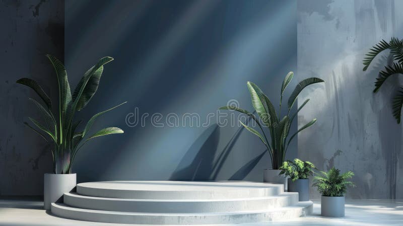 Aesthetic Display Stage Setup with a Minimalist Background Stock ...