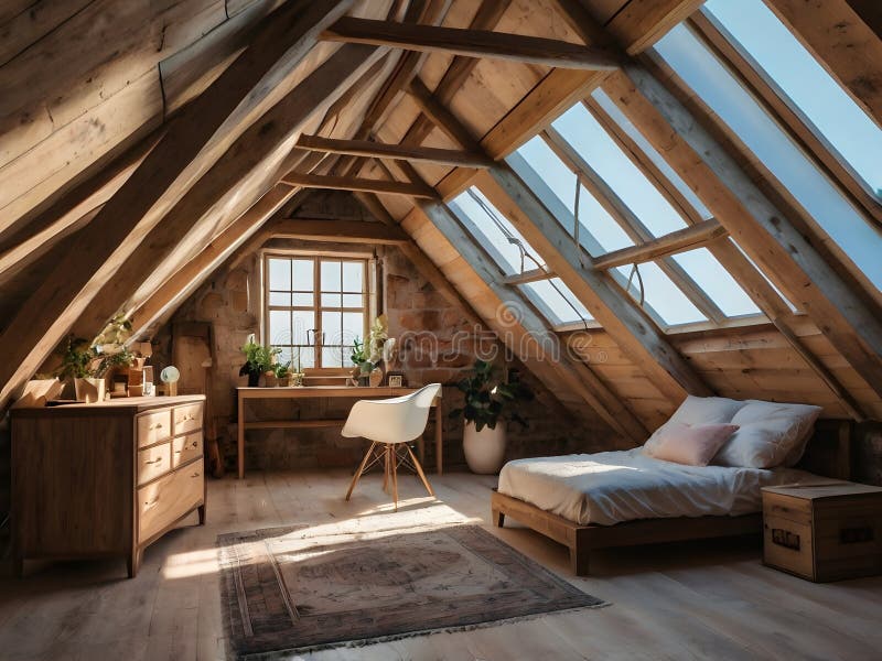 Aesthetic and Elegant Attic Stock Illustration - Illustration of ...