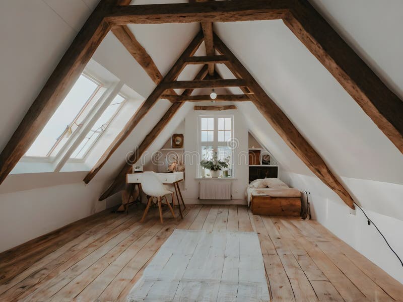 Aesthetic and Elegant Attic Stock Illustration - Illustration of ...