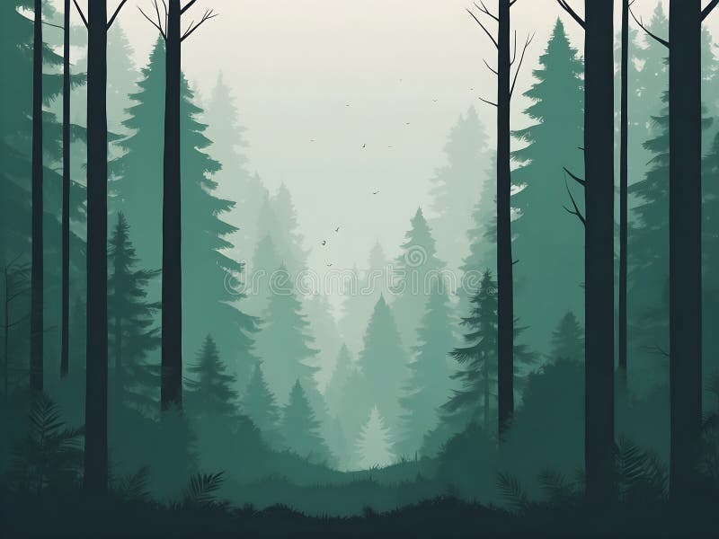 Aesthetic Forest Background Stock Illustration - Illustration of ...