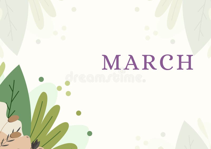 March Aesthetic Green 2024 Printable Wall Calendar Stock Illustration ...