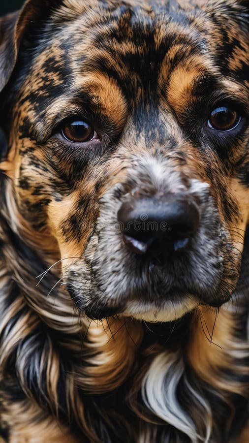 Aesthetic Image of a Brindle Patterns Dog Closeup for Ai Generated ...