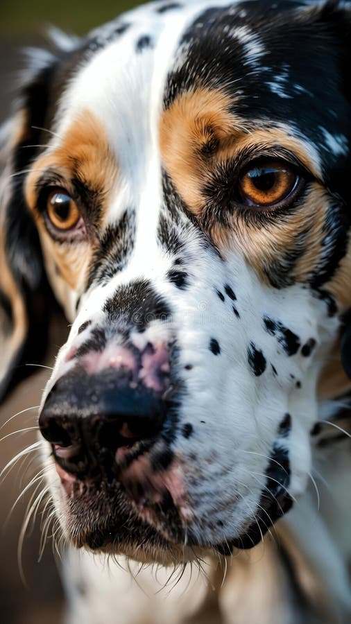 Aesthetic Image of a Piebald Patterns Dog Closeup for Ai Generated ...
