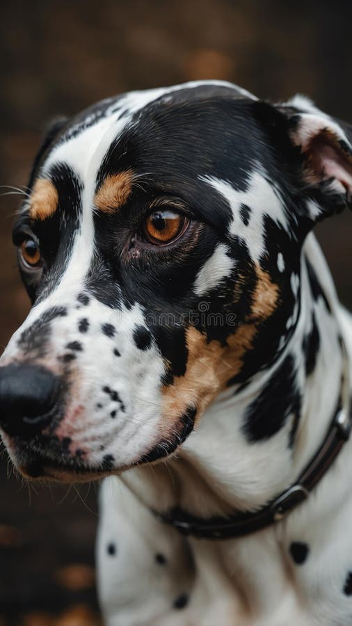 Aesthetic Image of a Piebald Patterns Dog Closeup for Ai Generated ...