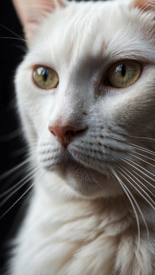 Aesthetic Image of a Solid with White Cat Closeup for Ai Generated ...