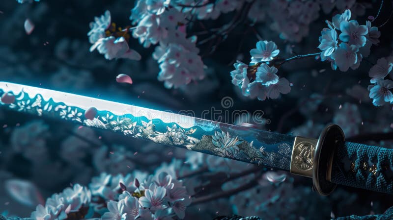Aesthetic katana design stock illustration. Illustration of pattern ...