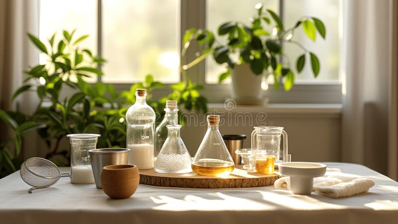 Aesthetic Kitchen Scene with Glass Containers and Natural Sunlight ...