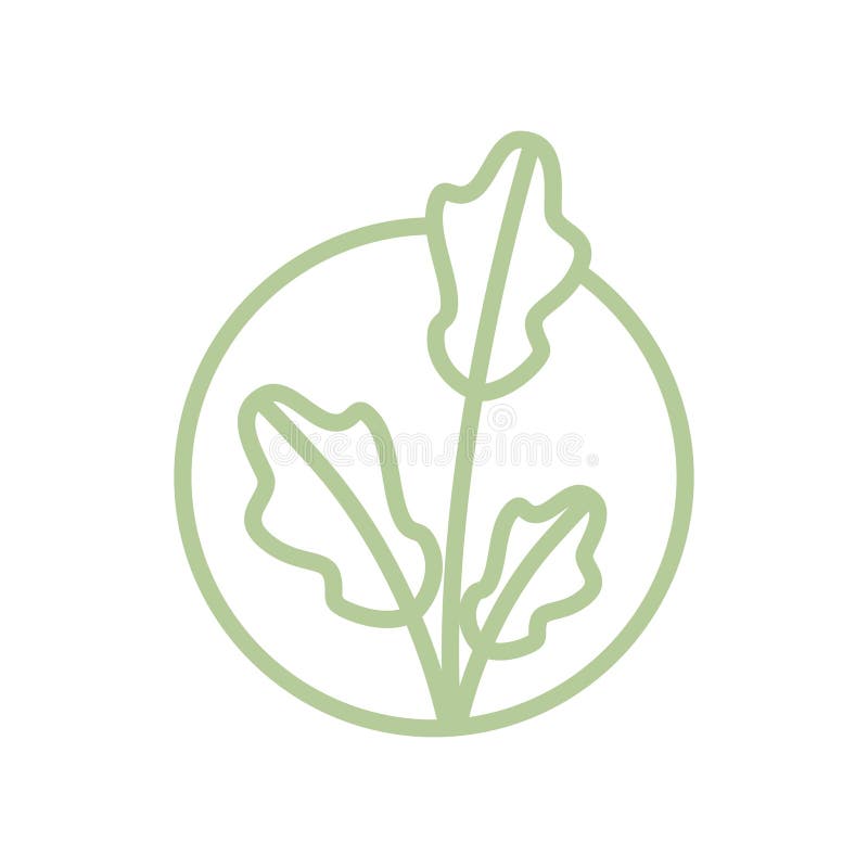 Aesthetic Leaf Circle Line Minimalist Logo Design Stock Vector ...