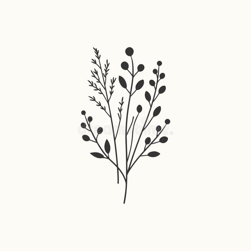 Aesthetic Minimal Leaves Icon Stock Illustration - Illustration of ...