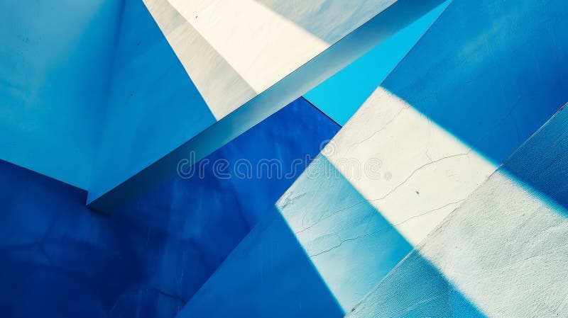 Aesthetic Modern Architecture Background with Light Blue Geometric ...