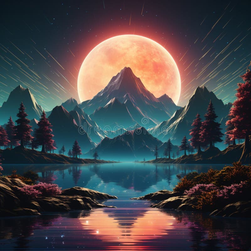 Aesthetic Mountain Synthwave Retrowave Wallpaper Stock Illustration ... Aesthetic Mountain Synthwave Retrowave Wallpaper Stock Illustration ...