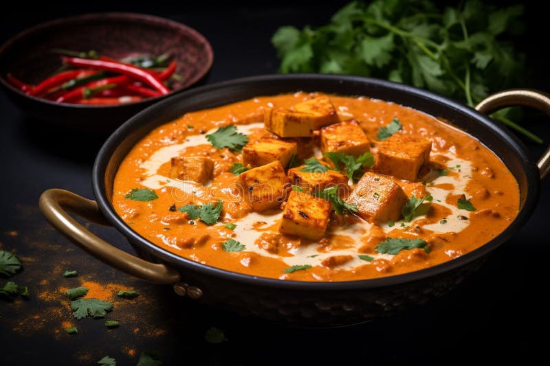 Aesthetic Paneer Butter Masala Stock Illustration - Illustration of ...