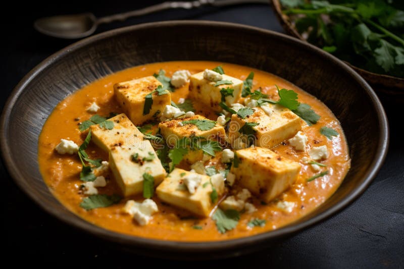 Aesthetic Paneer Butter Masala Stock Illustration - Illustration of ...