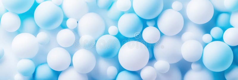 Aesthetic Pastel Background of Soft Floating Spheres. Blue and White ...