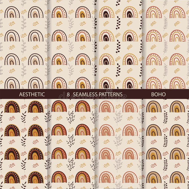 Aesthetic Patterns. Boho Patterns Stock Vector - Illustration of ...