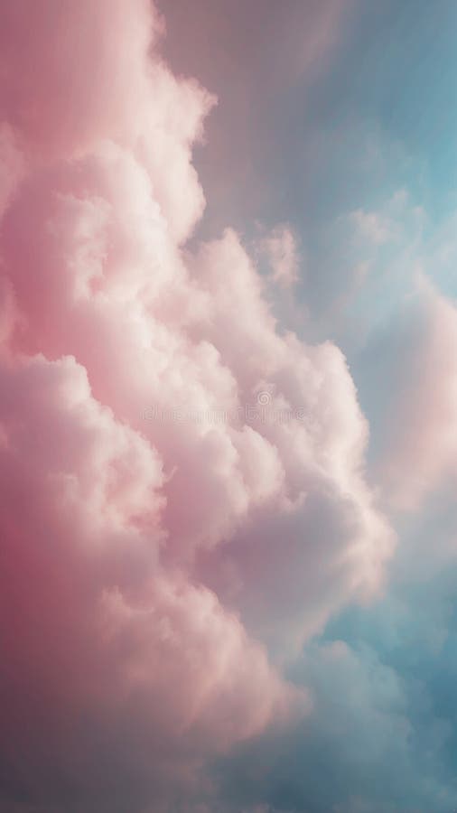Aesthetic Pink and Blue Watercolor Cloud Dreamy Background. Stock Photo ...