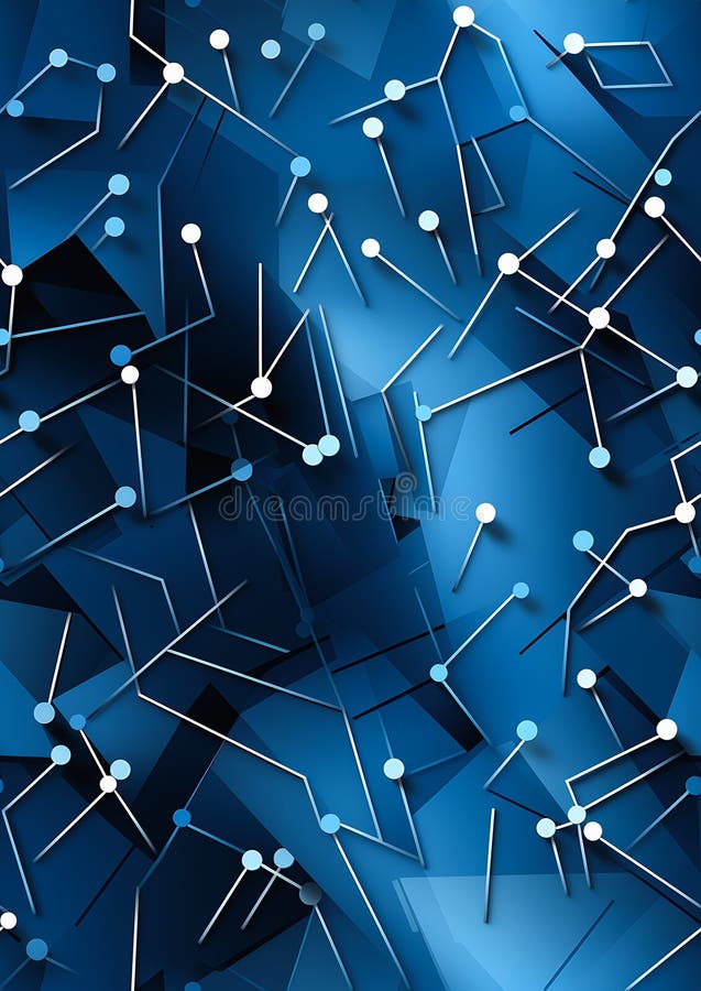 Aesthetic Pins on a Blue Background Stock Illustration - Illustration ...