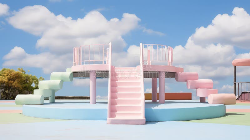 Aesthetic Platform Pastel Background Stock Illustration - Illustration ...