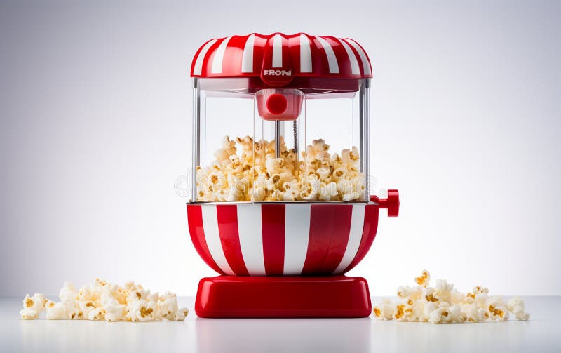 Aesthetic Popcorn Maker on White -Generative Ai Stock Illustration ...