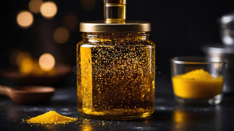 Aesthetic Preparation of Ghee on a Black Them Ai Generated Stock ...