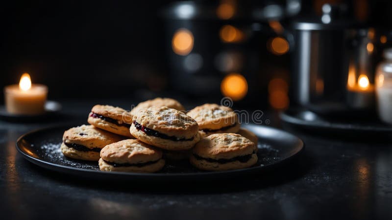 Aesthetic Preparation of Scones Biscuits on a Ai Generated Stock ...