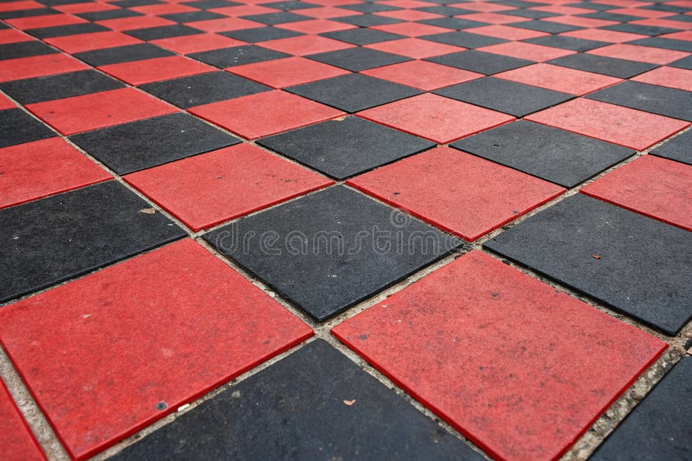 Aesthetic Red and Black Square Pattern Stock Illustration ...