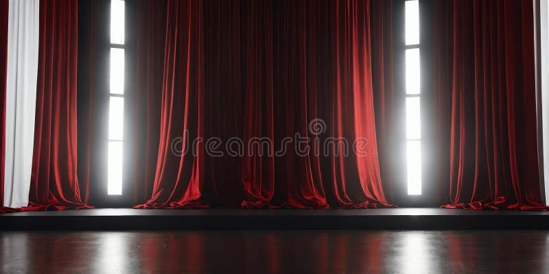 Aesthetic Red Draped Stage with Spotlight Ai Generated Stock ...