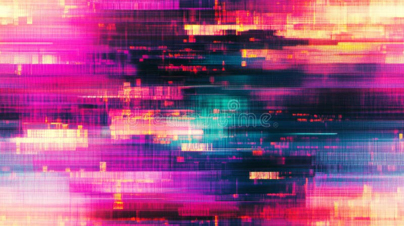 Aesthetic Retro VHS Scanlines Blended with Glitch Art Pattern, Creating ...