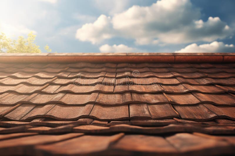 Aesthetic Roof Background Mockup. Generate Ai Stock Photo - Image of ...