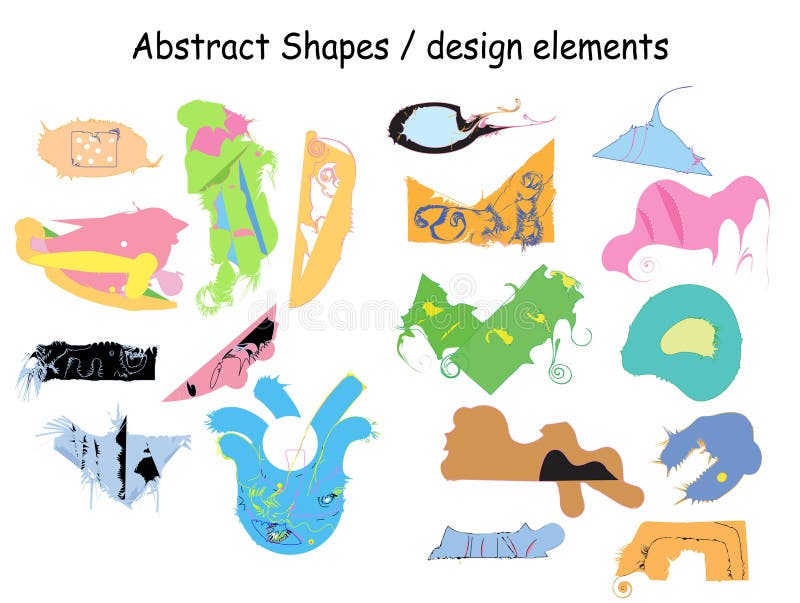 Aesthetic Shapes Clipart, Colorful Abstract Design Set Stock Vector ...