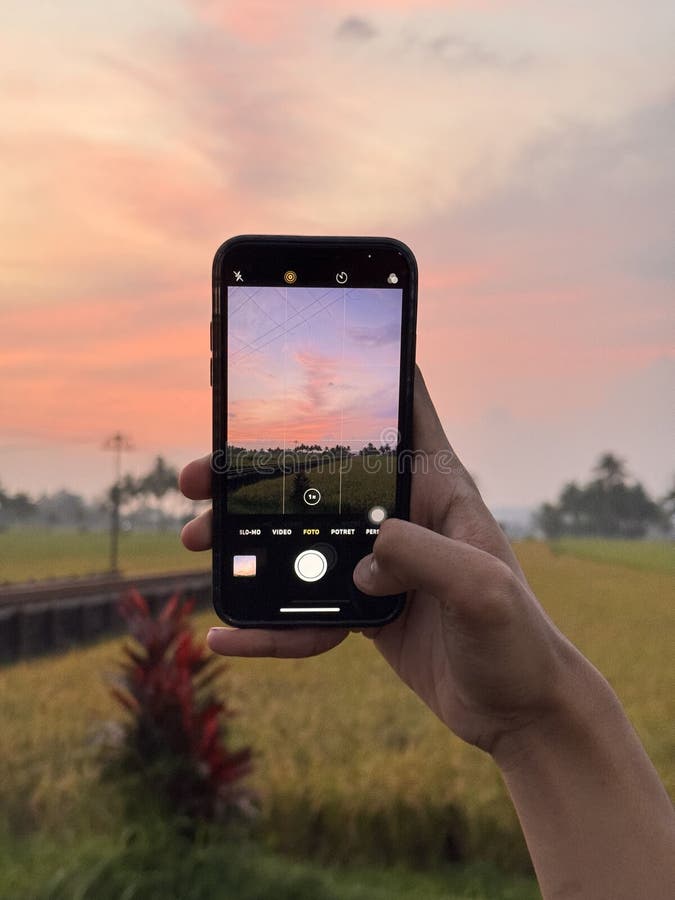 Aesthetic Smartphone Capturing Sunset Landscape Stock Photos - Free ...