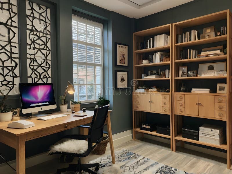 Aesthetic study room stock illustration. Illustration of design - 373135075